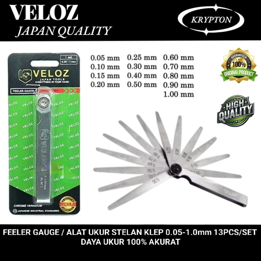Jual Veloz feller gauge / alat ukur stelan klep 13pcs ( 0.05-1.00mm ...