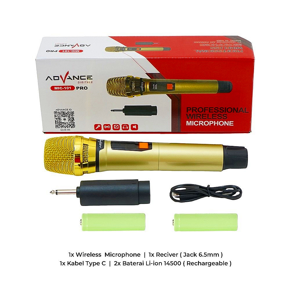 Jual ADVANCE Microphone MIC 101 Mic PRO Profesional Tanpa Kabel ...