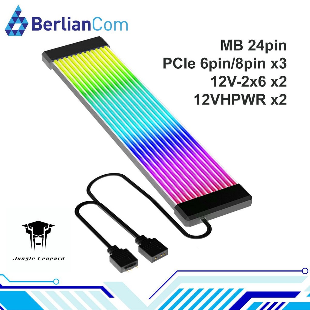 Jual JUNGLE LEOPARD Neon Line LED Strip ARGB BLACK Motherboard 24Pin ...