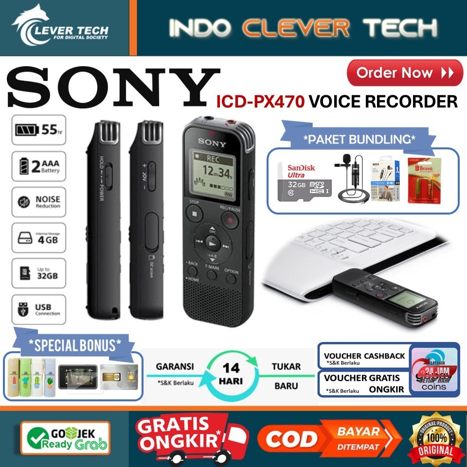 Jual Sony ICD-PX470 Digital Voice Recorder / Alat Perekam Suara PX470 ...