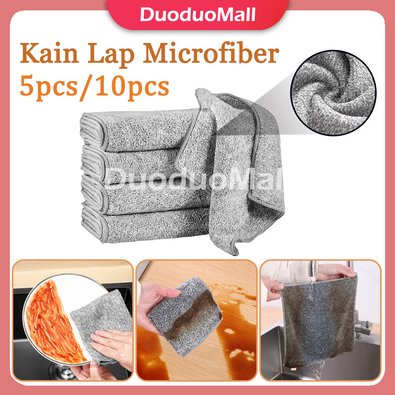 Jual Lap Dapur Microfiber Premium Abu-Abu / Kain Lap Piring 25X25 Anti ...