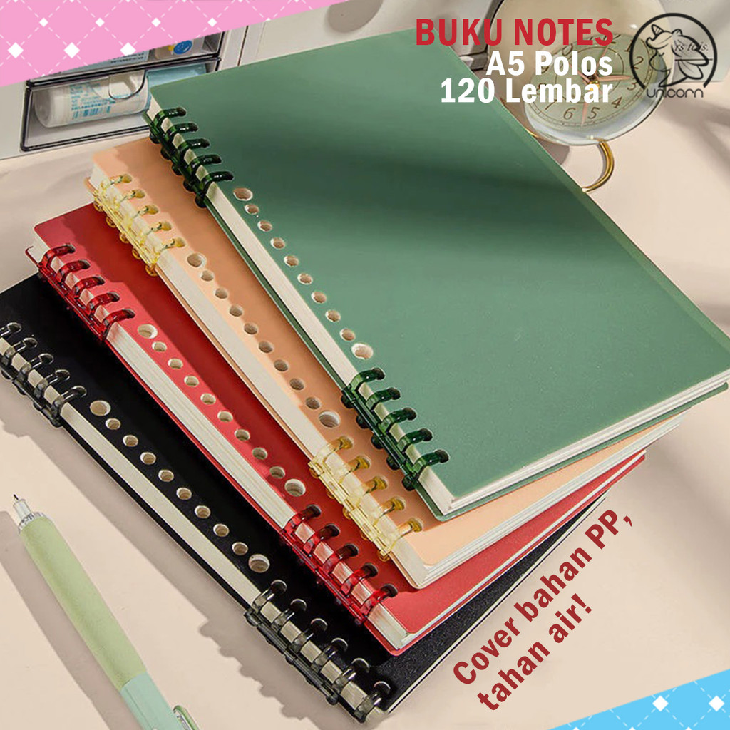 Jual BUKU NOTES Aesthetic A5 120 Lembar Binder Minimalis | Buku Notebok ...