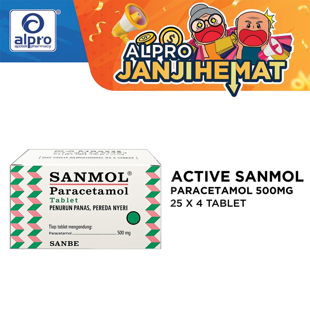 Jual Sanmol 500Mg 1 Box Isi 25 Strip 100 Tablet | Shopee Indonesia