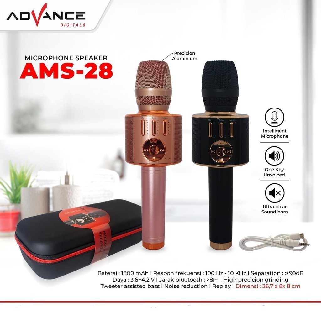 Jual Speaker Mic Advance AMS-28 Bluetooth | Shopee Indonesia