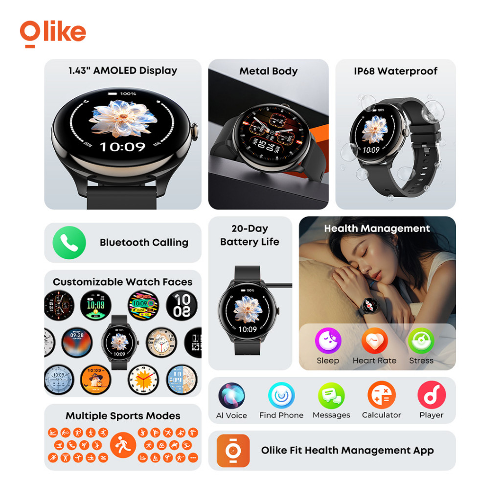Jual [NEW PRODUCT] OLIKE Interstellar Smartwatch FW3 – AMOLED 1.43" 20 ...