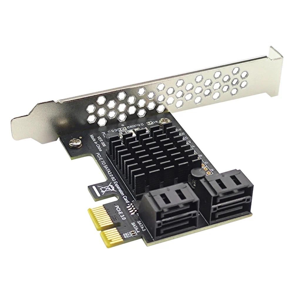 Jual 4 Port SATA III PCIe Expansion Card 6Gbps SATA 3.0 to PCI-e 1X ...