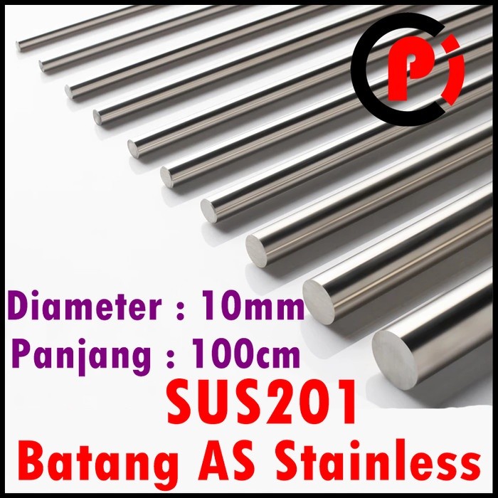 Jual Batang AS STAINLESS SUS 201 SHAFT SMOOTH ROD Round 10mm x 100cm ( 1M ) | Shopee Indonesia