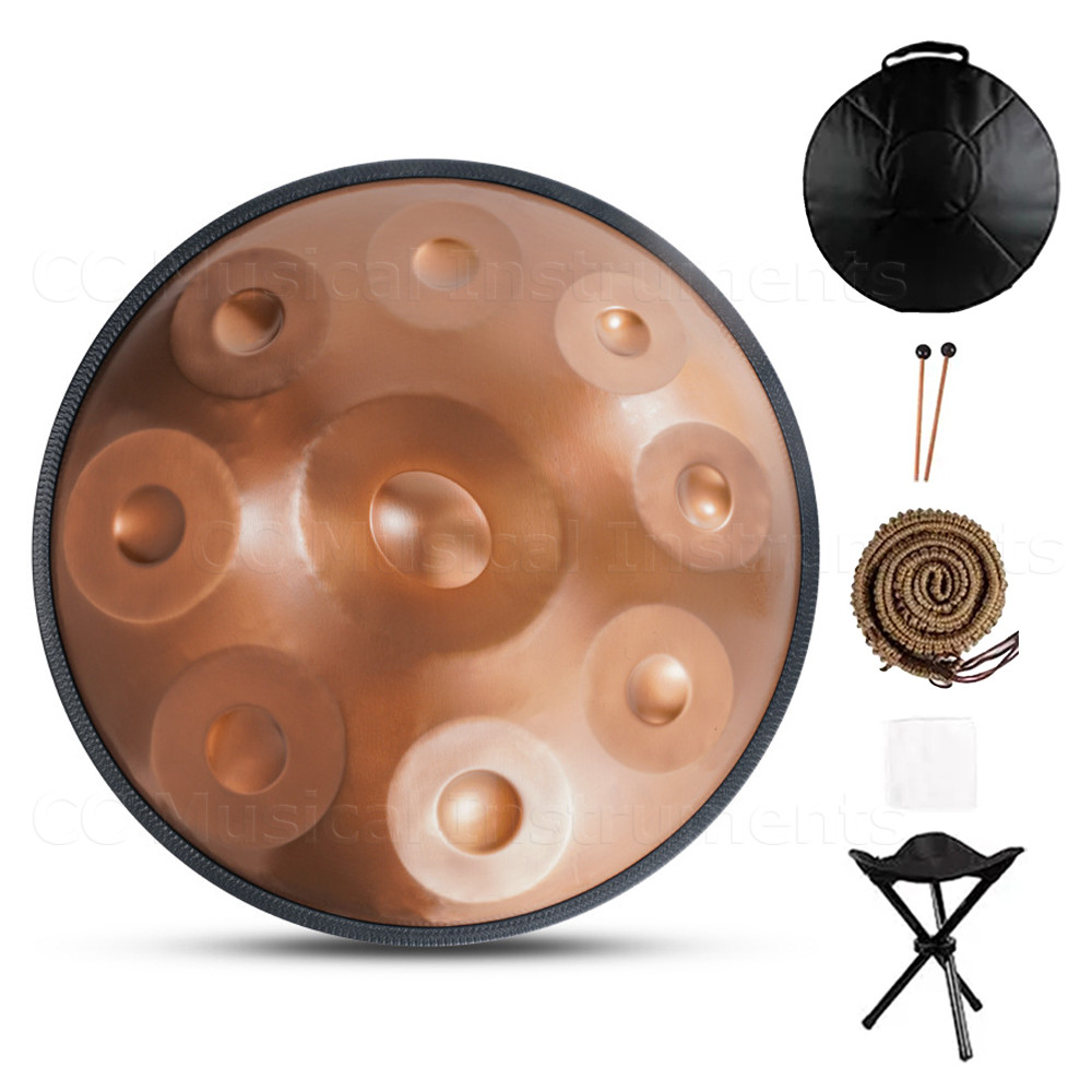 Jual 9/10/12/14 Notes Gold 22 Inches 440/432hz D Minor Steel Handpan ...
