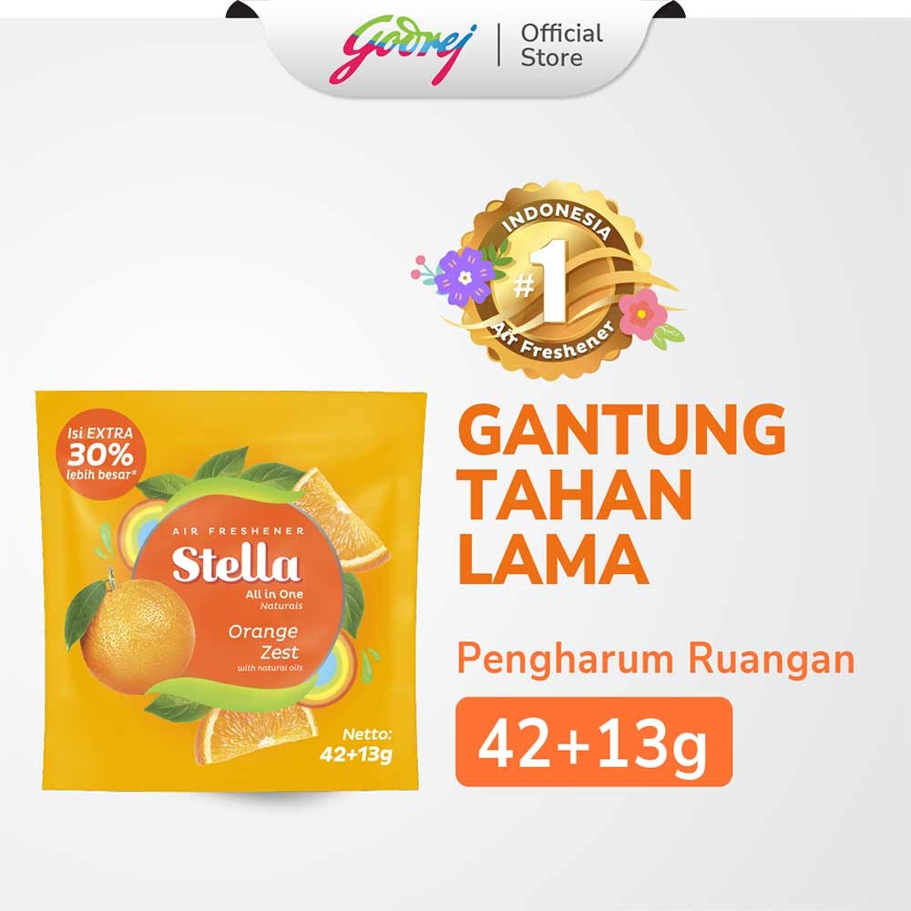 Jual STELLA AIR FRESHENER ALL IN ONE ORANGE 42g | Shopee Indonesia