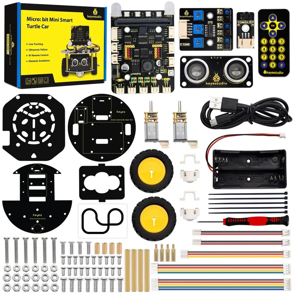 Jual Keyestudio Micro:Bit V2 Robot Car Mini Smart Turtle Robot Kit for ...