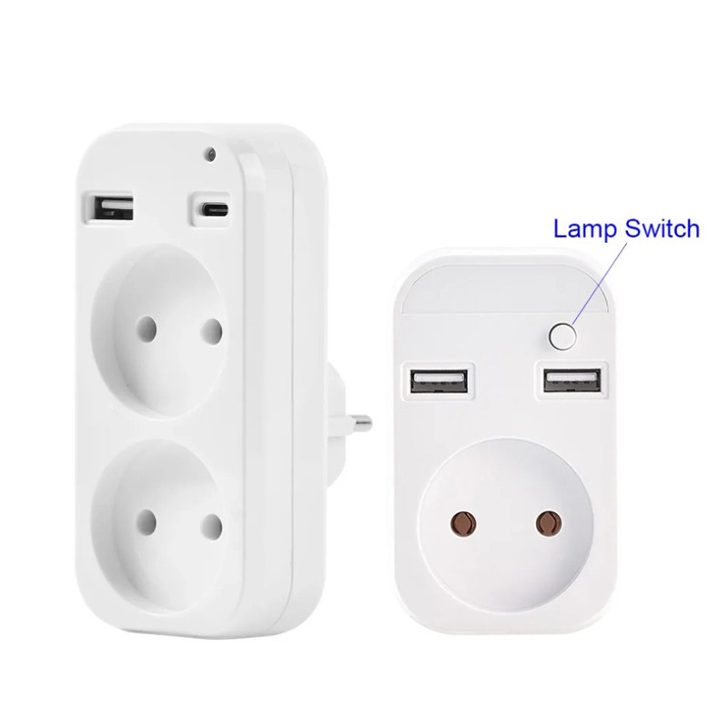 Jual EU Plug Conversion 2 Socket Plug Multifunctional Socket Portable ...