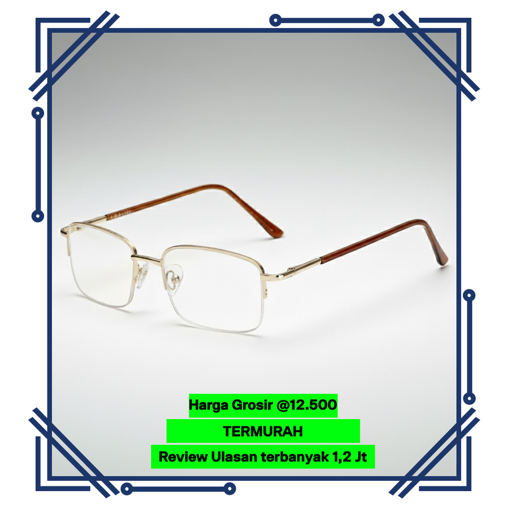 Jual [GROSIR @12.500] Kacamata Baca Stainless Steel Emas Gold Fashion ...