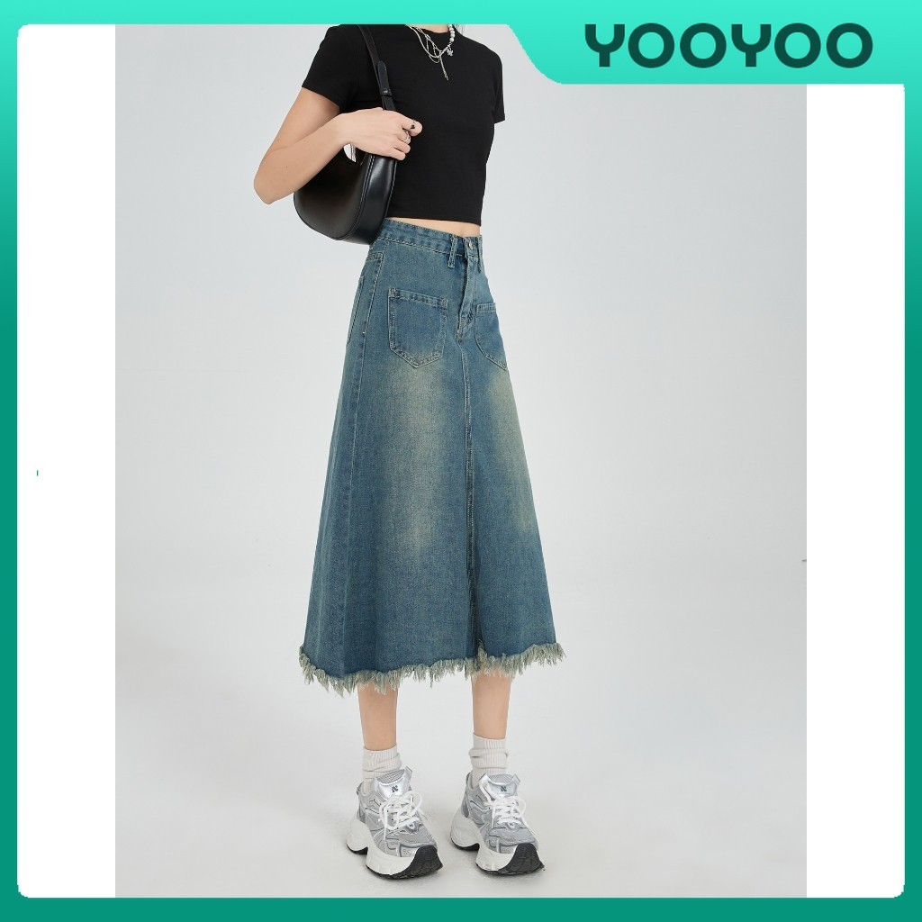 Jual YooYoo Rok Denim Wanita Fashion / Rok Fishtail Wanita / Rok Korea ...