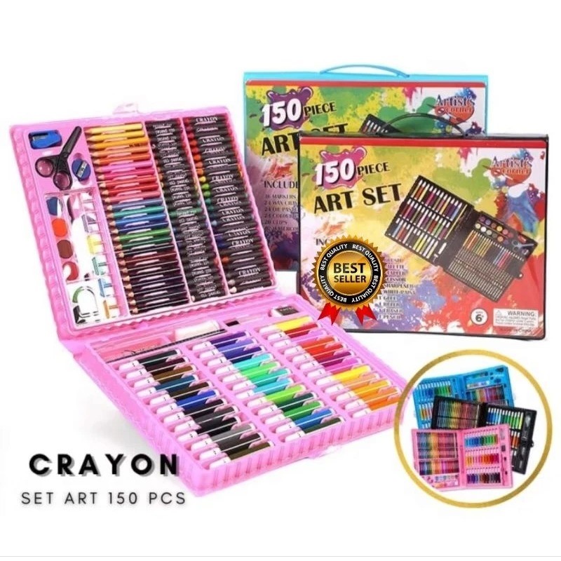 Jual CLAIYDREAM Crayon 150 Set Alat Mewarnai Warna Pensil Warna Crayon ...