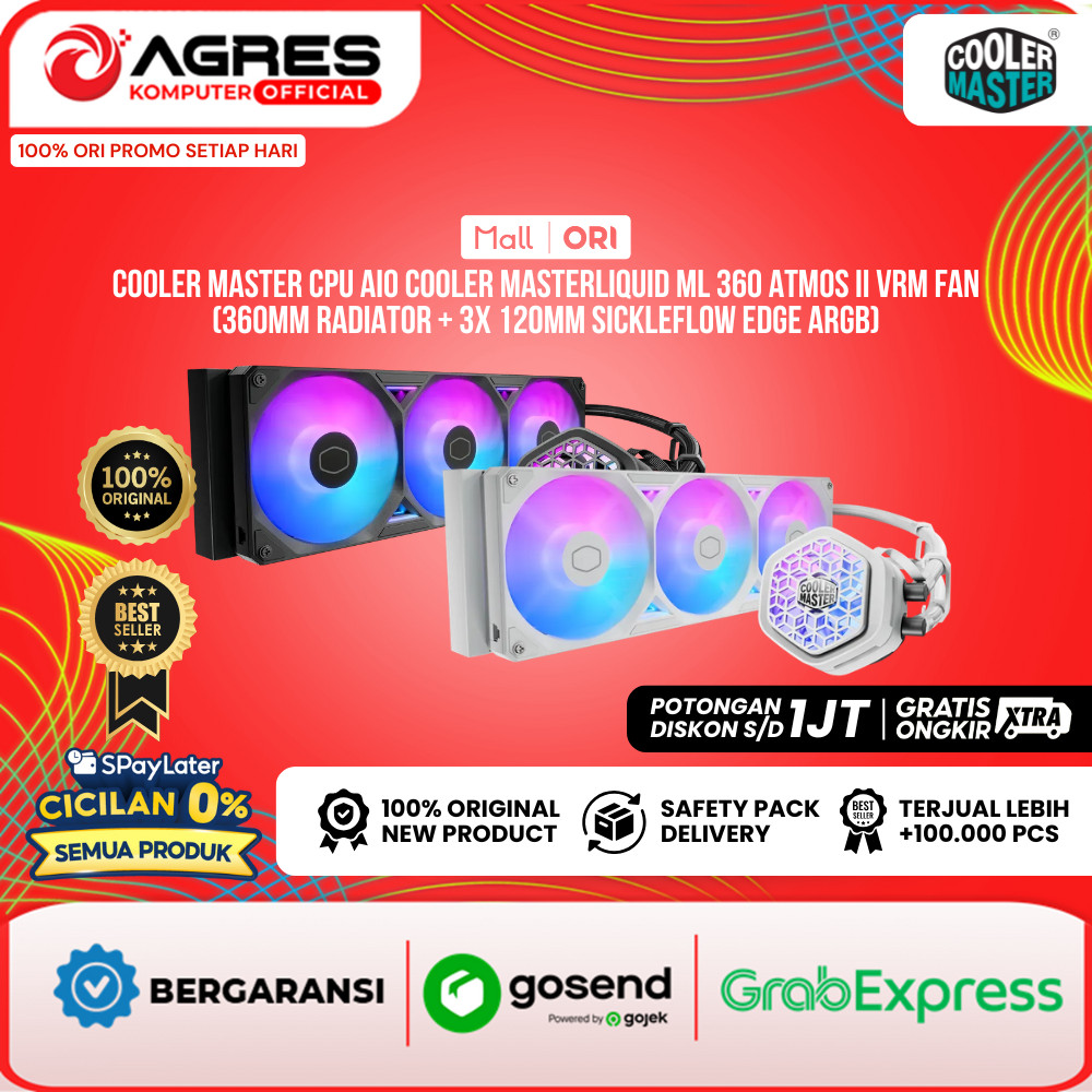 Jual COOLER MASTER CPU AIO COOLER MASTERLIQUID ML 360 ATMOS II VRM FAN ...