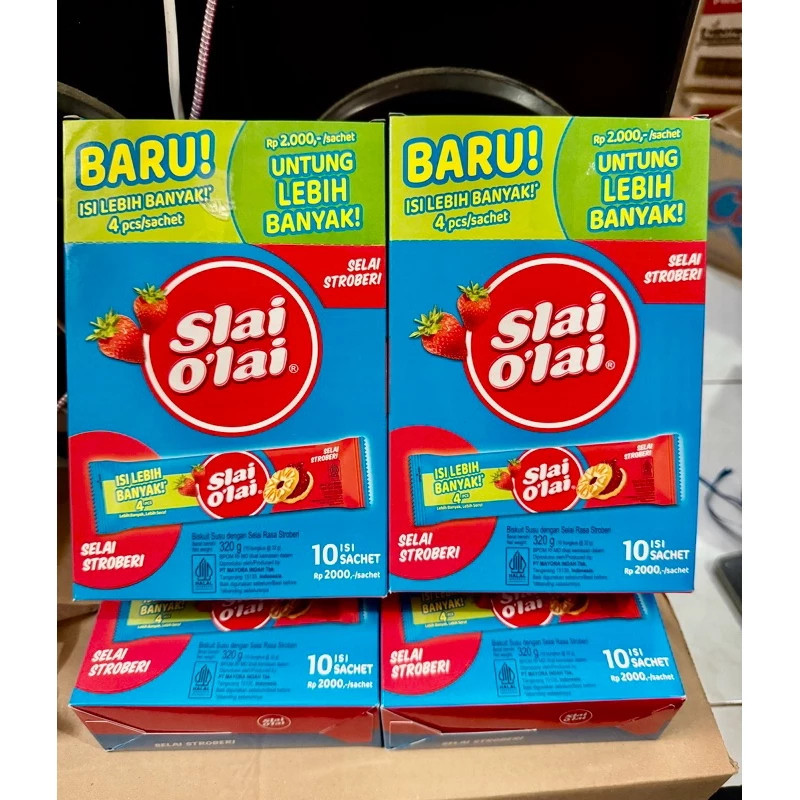 Jual Slai Ola'i stroberi per box isi 10 sachet / 320gr - AMY | Shopee ...