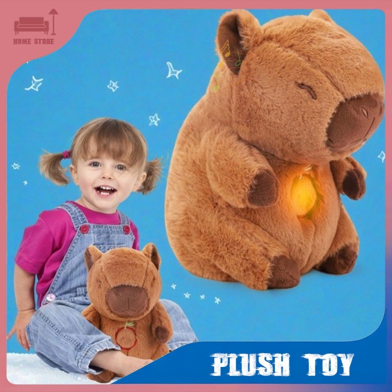 Jual Adorable Breathing Capybara Plush Toy Soothing Music Light Sleep ...