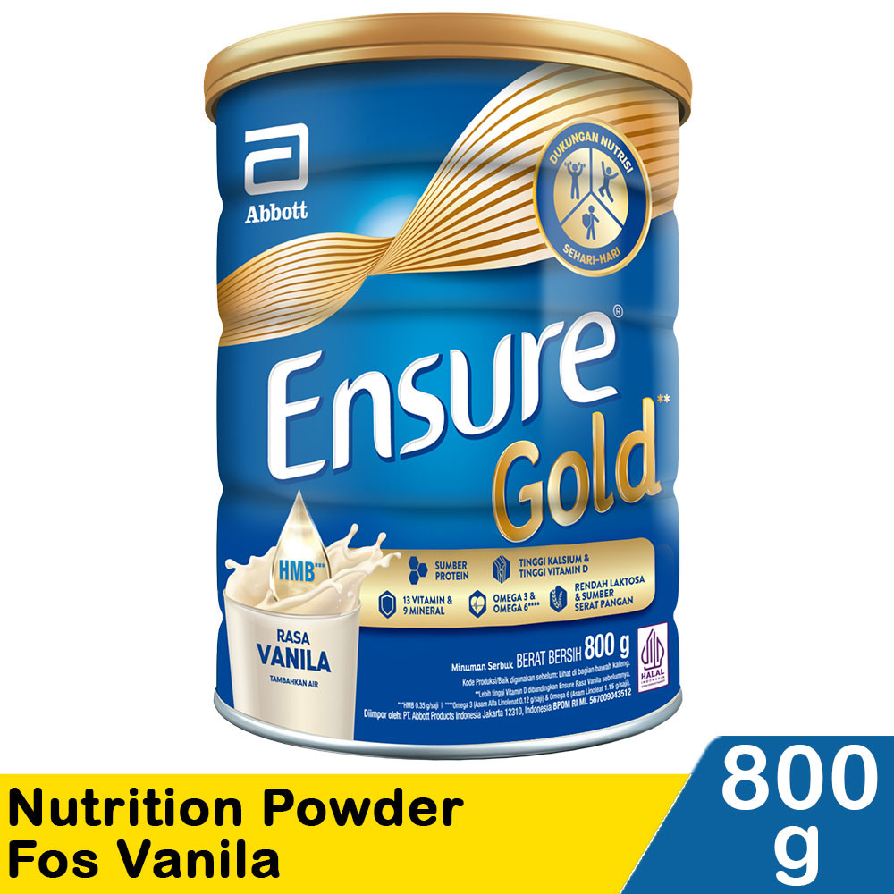 Jual ENSURE GOLD NUTRITION POWDER FOS VANILLA 800g | Shopee Indonesia