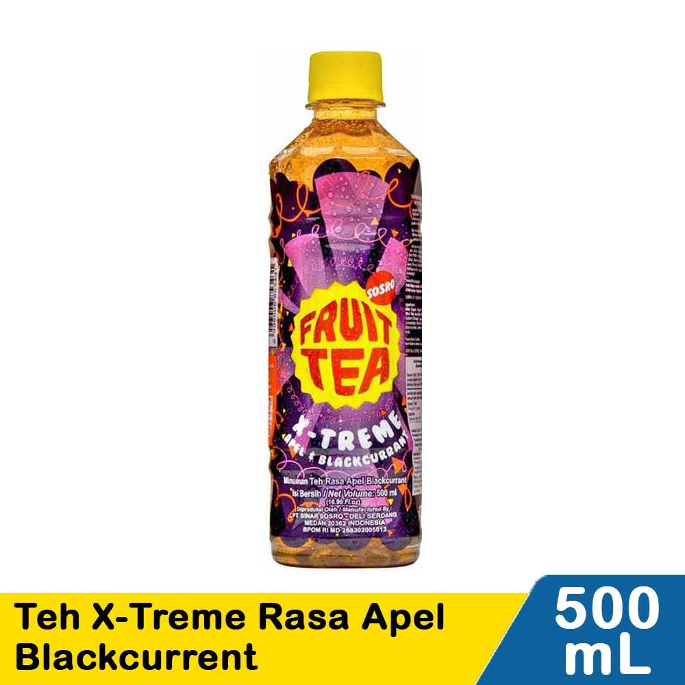 Jual SOSRO FRUIT TEA X-TREME APEL-BLACKCRRNT 500mL | Shopee Indonesia