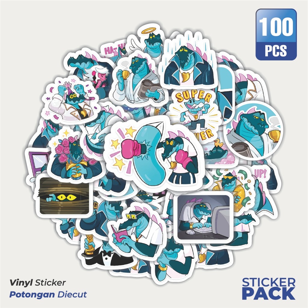 Jual Stiker Vinyl Stiker Funny character William the Gator sticker pack ...