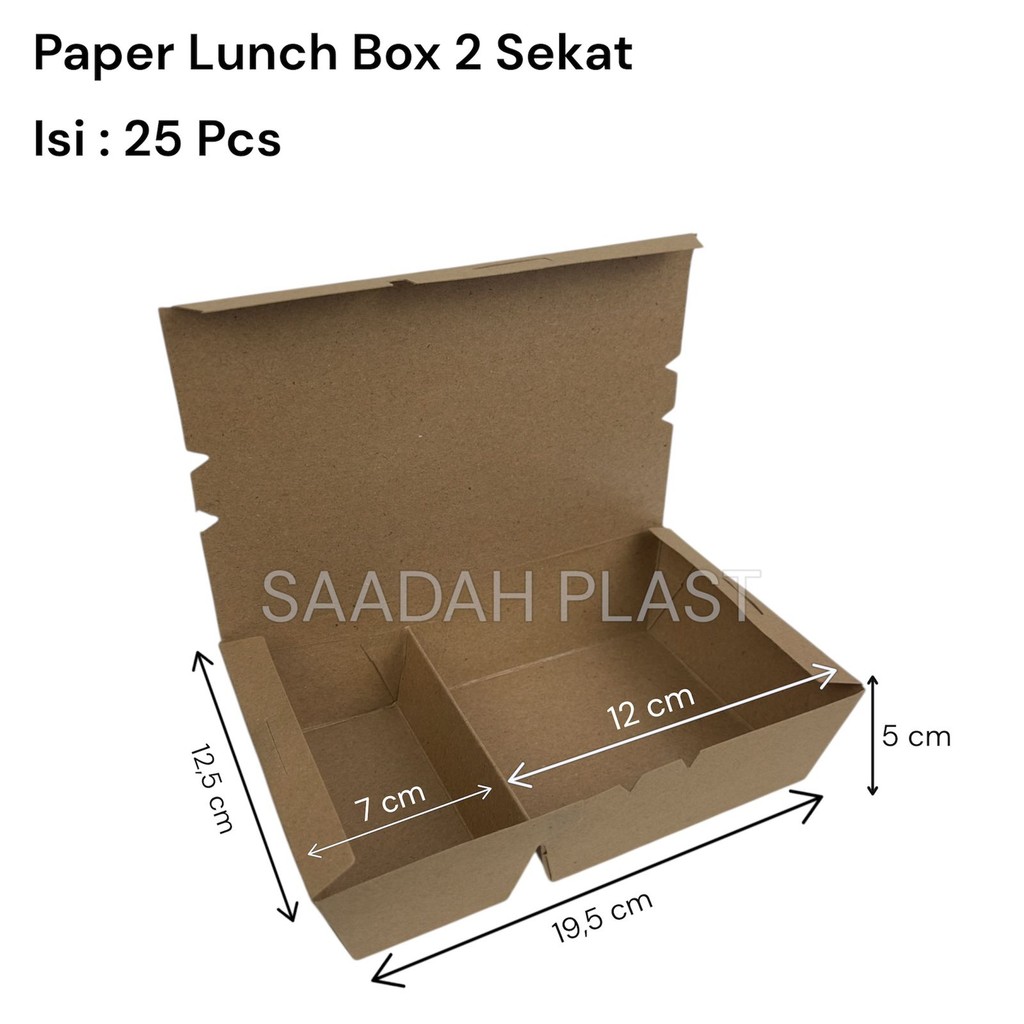Jual Paper Lunch Box 2 Sekat - Kotak Nasi Kraft Coklat Laminasi Uk L ...