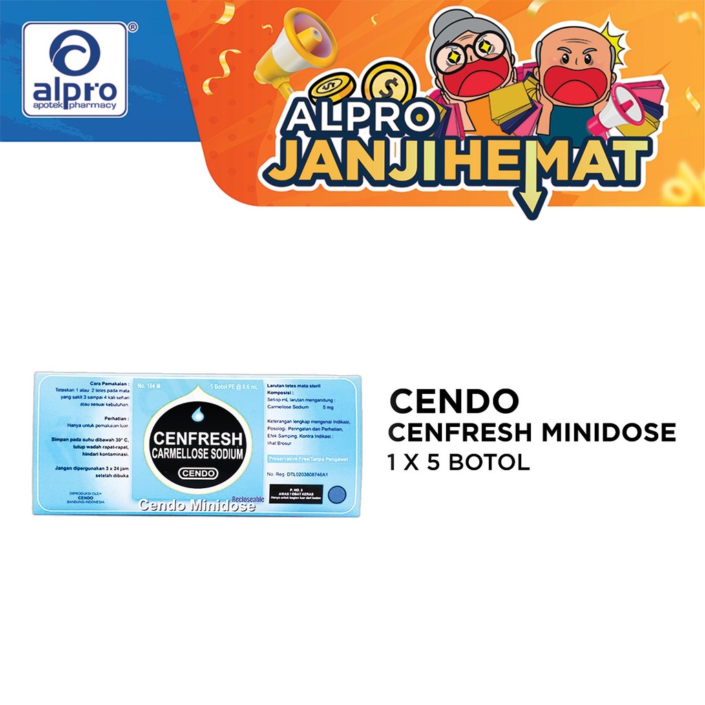 Jual Cendo Cenfresh Minidose 1 Strip @5 Tube / Obat Tetes Mata Kering ...