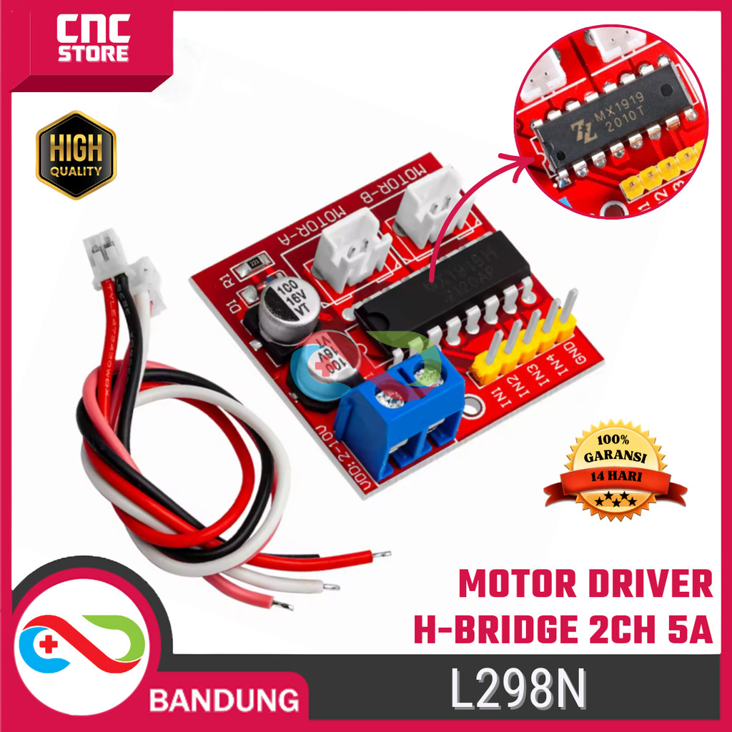 Jual Motor Driver L298N H-Bridge 2 Channel 5A | Modul Driver Stepper ...