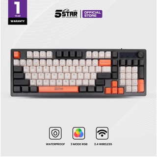 Jual 5Star GKW300 Keyboard Gaming Bluetooth Wireless Membrane Creamy ...