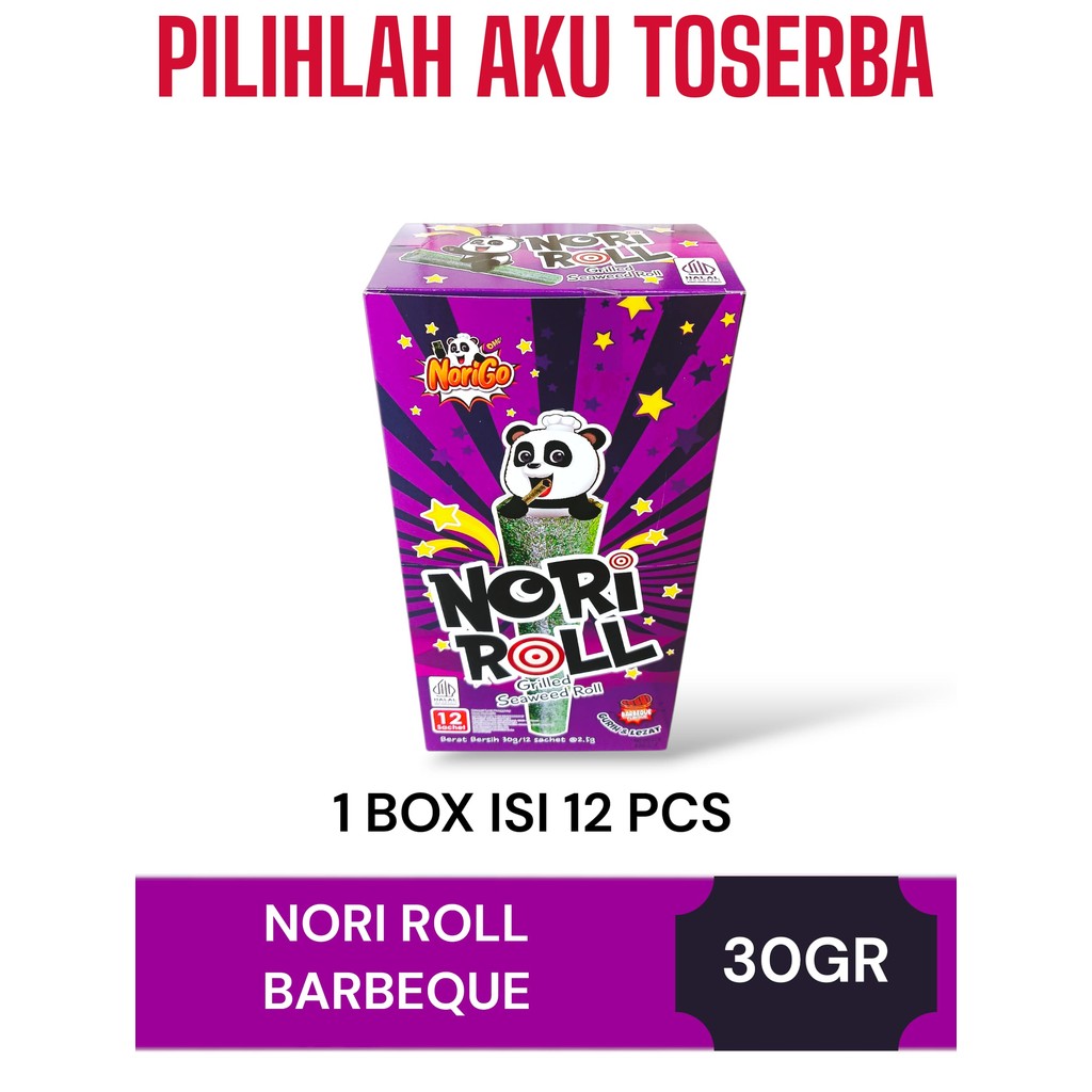 Jual NORIGO Nori ROLL Rasa BBQ 30 gr - ( HARGA 1 BOX ) | Shopee Indonesia