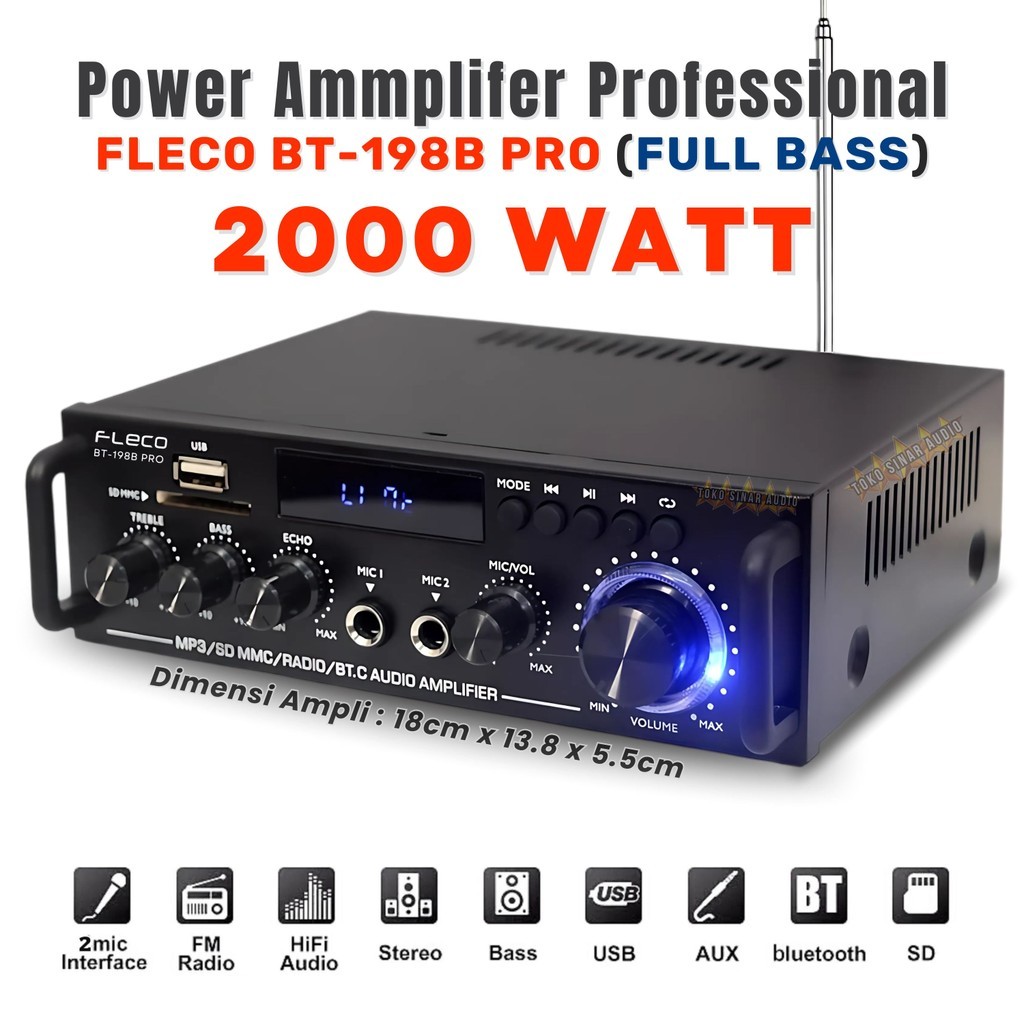 Jual PILIHAN SHOPE BONUS MIC 2 Amplifier Power 2000 Watt Full Bass ...
