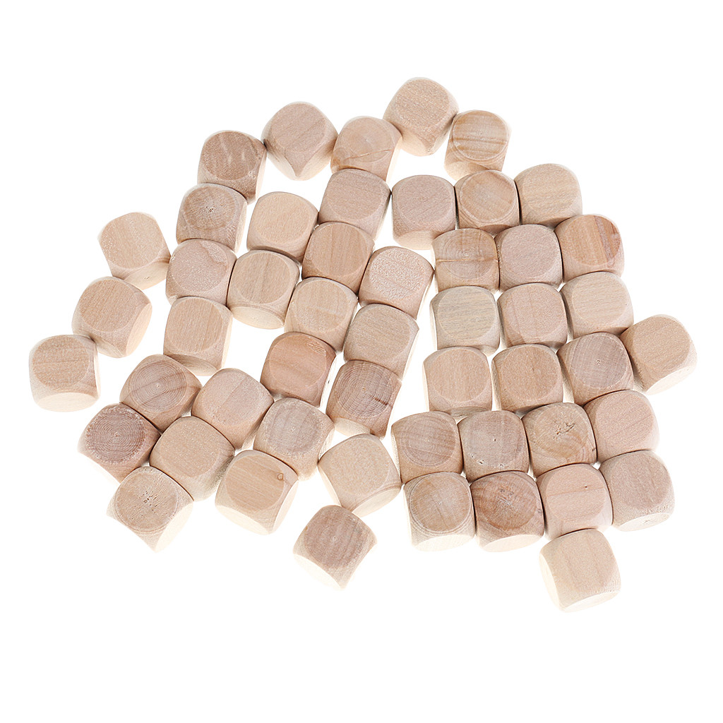 Jual 10/50/100pcs Wooden Blank ces 10mm 16mm 30mm ce Cubes You Can Write On for RPG TRPG MTG ...