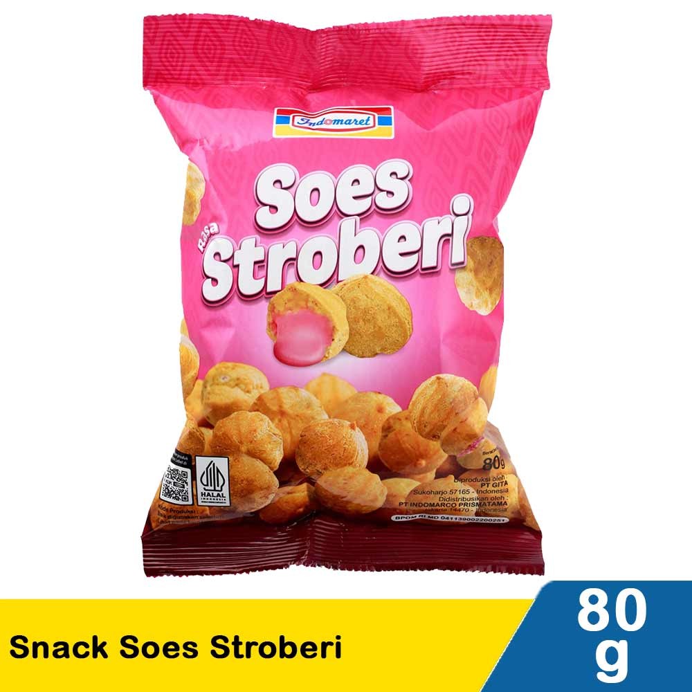 Jual INDOMARET SNACK SOES STROBERI 80g | Shopee Indonesia
