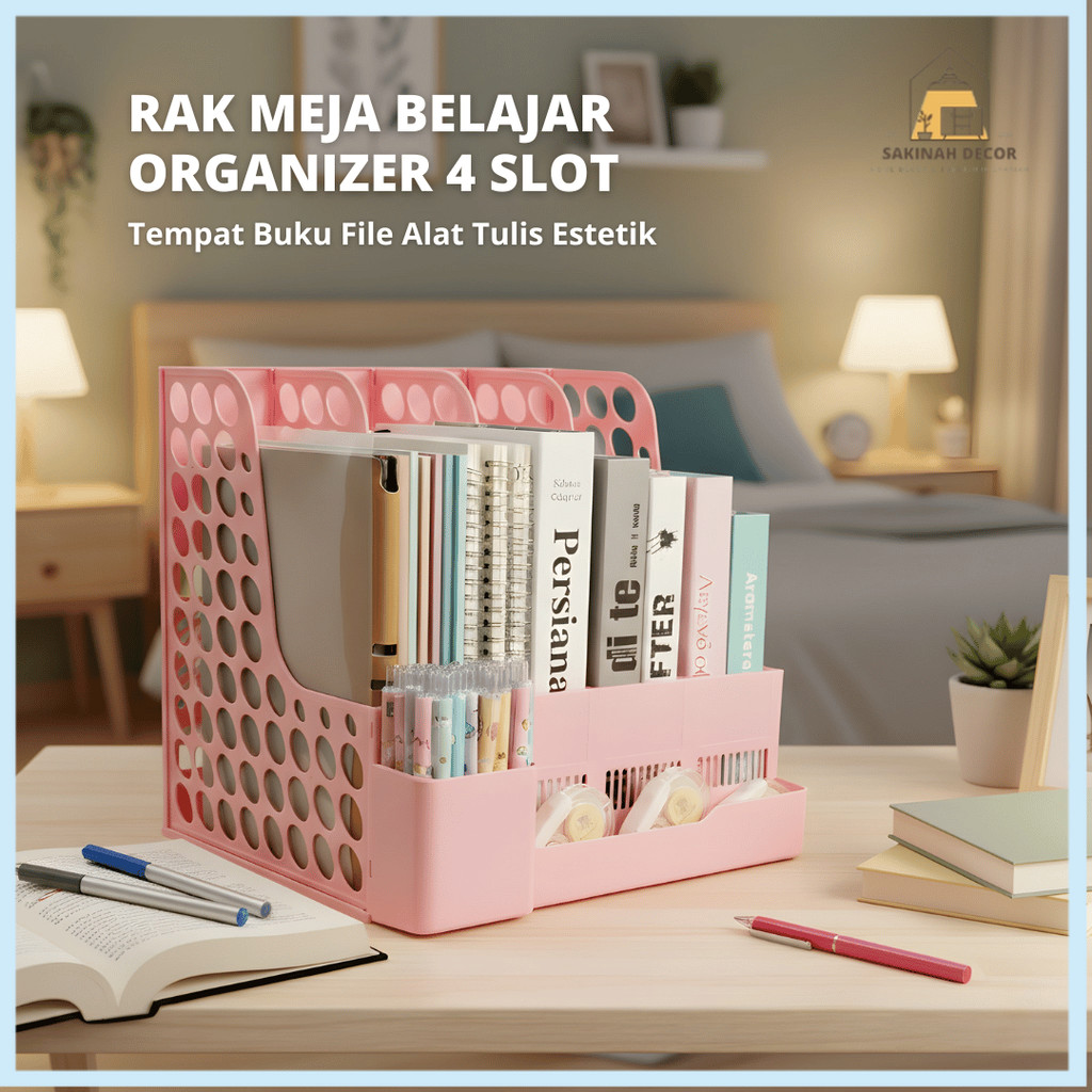 Jual Rak Buku & Rak Pena Organizer File Sekat Penyimpanan File FREE ...