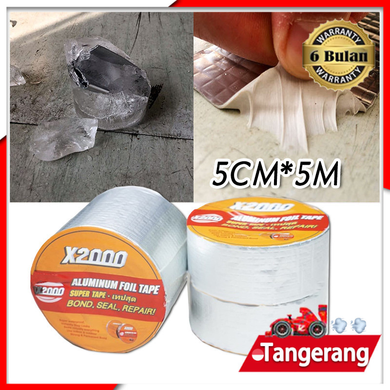 Jual 5m Super Tape X2000 / Butyl Tape / Lakban Anti Bocor / Aluminium ...