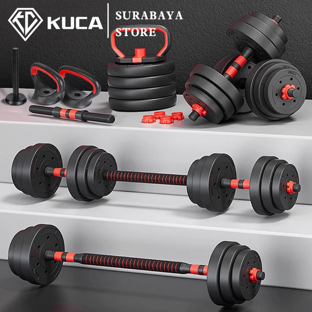 Jual OLAHTRACK 【 KUCA】Dumbbell Set 20kg /Barbel Kettlebell/5 IN1Dumbell/Adjustable Barbell Alat ...