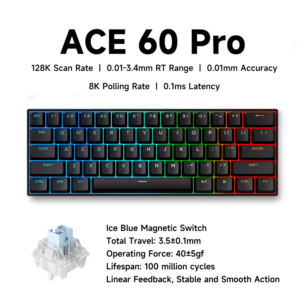 Jual ACE 68 Magnetic Switch Gaming Keyboard Hall Effect Rapid Trigger ...