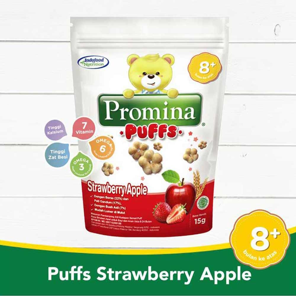 Jual PROMINA SNACK RICE PUFFS STRAWBERY APPLE 15g | Shopee Indonesia