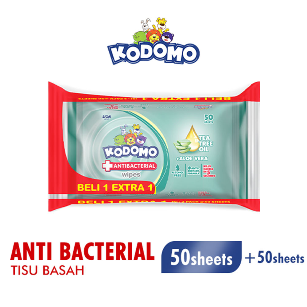 Jual KODOMO BABY WIPES ANTI BACTERIAL 2x50'S | Shopee Indonesia
