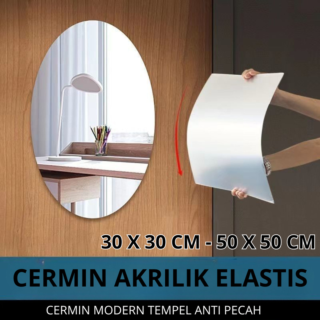Jual Cermin dinding tempel Cermin Stiker Tempel Dinding Ukuran 30CM ...