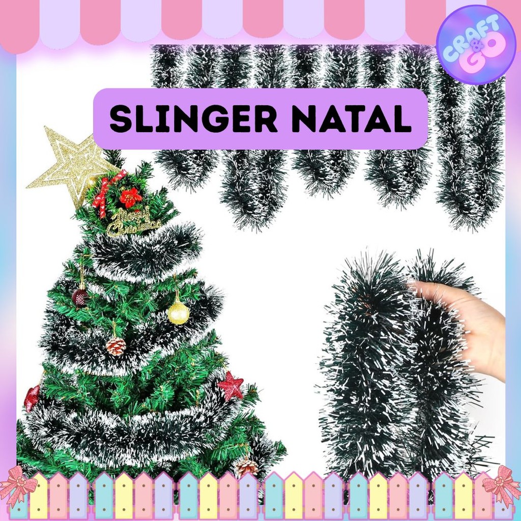 Jual Slinger Natal Hijau Salju Tebal Type A / Hiasan Pohon Natal ...