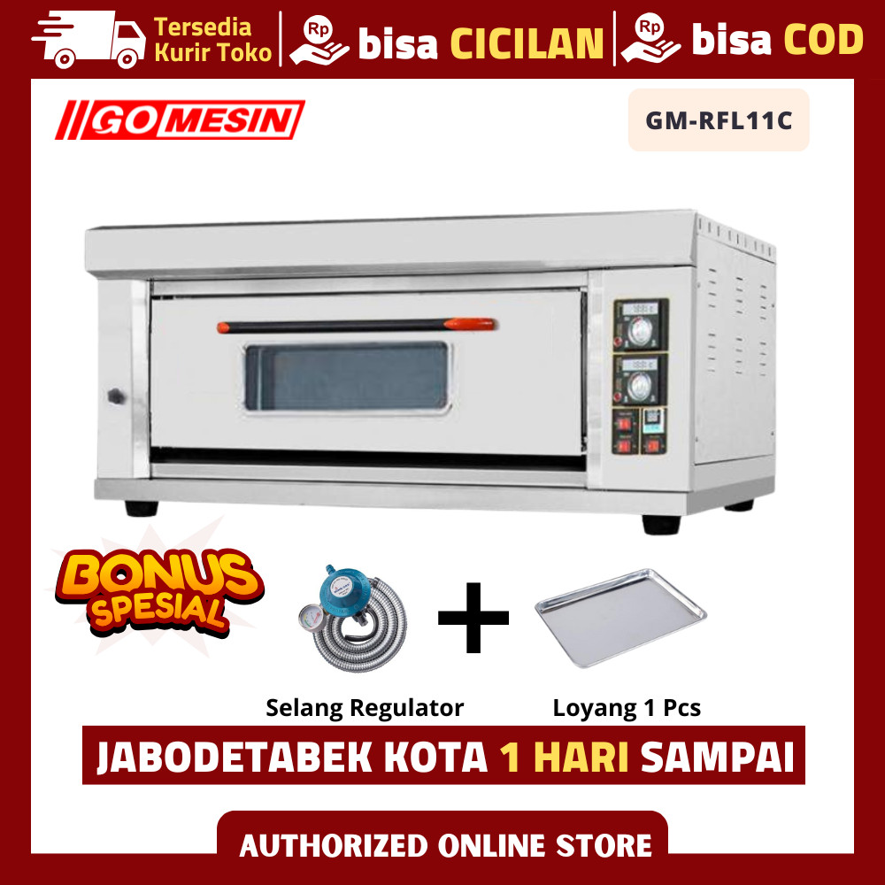 Jual Oven Gomesin GM-RFL11C Oven Gas Api Atas Bawah 1 Deck 1 Tray ...