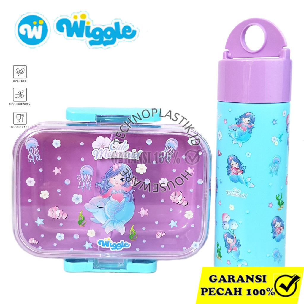 Jual Kotak Makan Anak Mermaid 760ml + Botol Minum 450ml – Set Lunch Box Imut | Shopee Indonesia