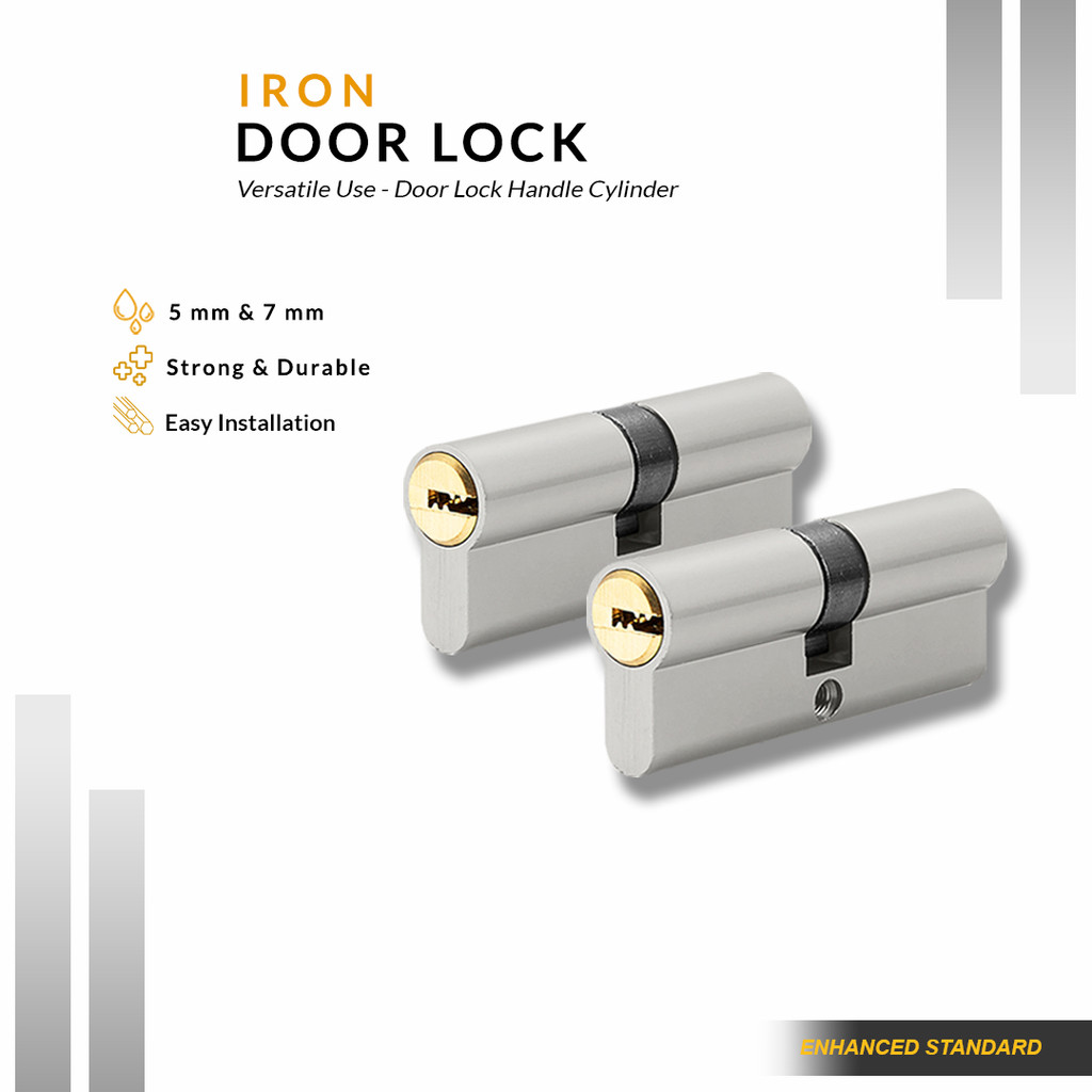 Jual Silinder Kunci Pintu Rumah Solid Lengkap Besi | Shopee Indonesia