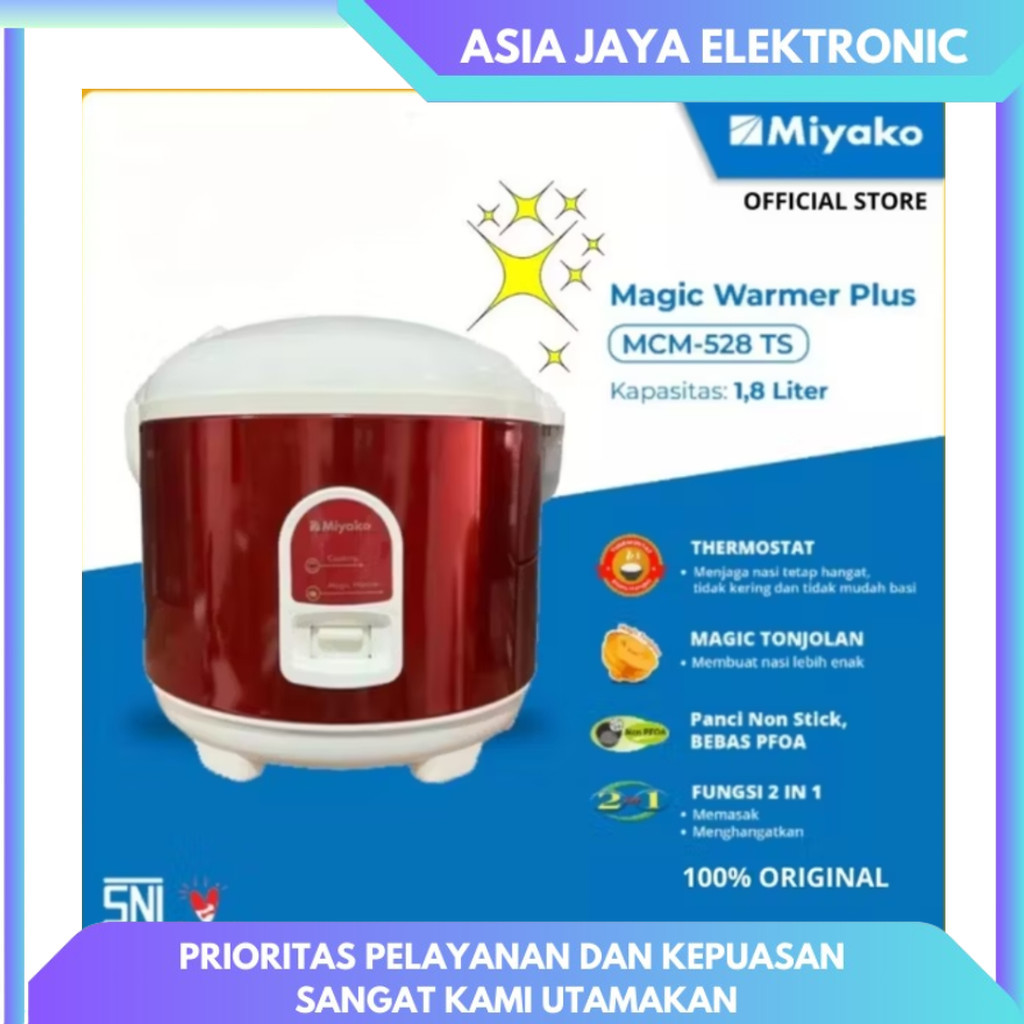 Jual MIYAKO Magic Com MCM528TS Rice Cooker 1.8 Liter - Magic Warmer ...