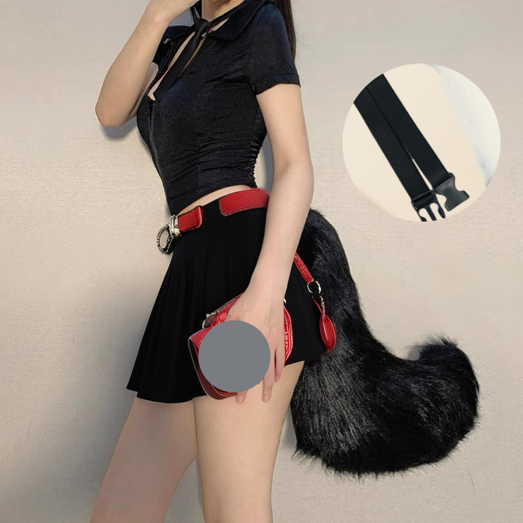 Jual Beast Furry Wolf Tail Anime Cat Fox Tails Plush Cosplay Costumes ...