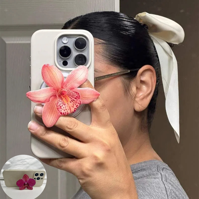 Jual Orchid Phone Holder Acrylic Socket Grip Cymbidium Phone Stand ...