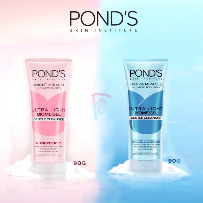Jual Ponds Bright / Hydra Miracle Ultra Light Biome Gel Gentle Cleanser ...