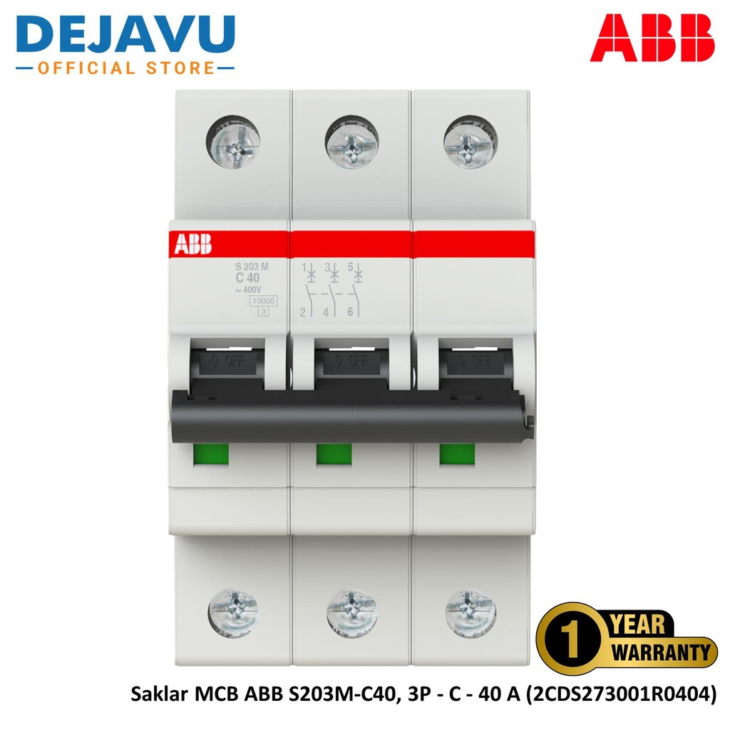 Jual MCB 3P 40A ABB S203M-C40 / Miniature Circuit Breaker - 3P - C - 40 ...