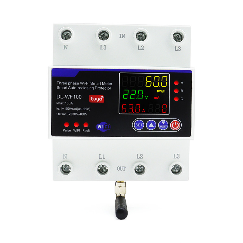 Jual WiFi 4P 100A Three-Phase Smart Meter Timer Breaker Prepaid Meter ...