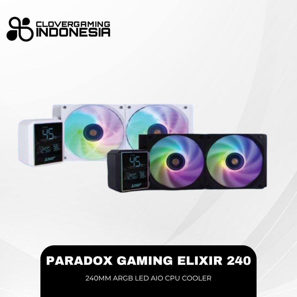 Jual Paradox Gaming Hypersonic Elixir 240 AIO CPU Cooler Dual Fan ARGB LED Cooling Fan | Shopee ...